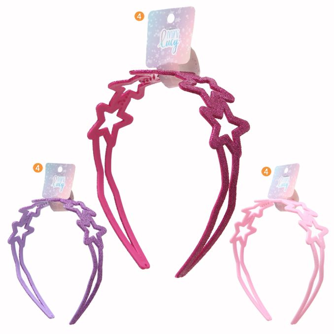 Vincha rigida infantil plastico formita estrella x1u